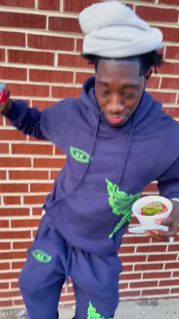 Dancing in my fresh tracksuit on a snack break