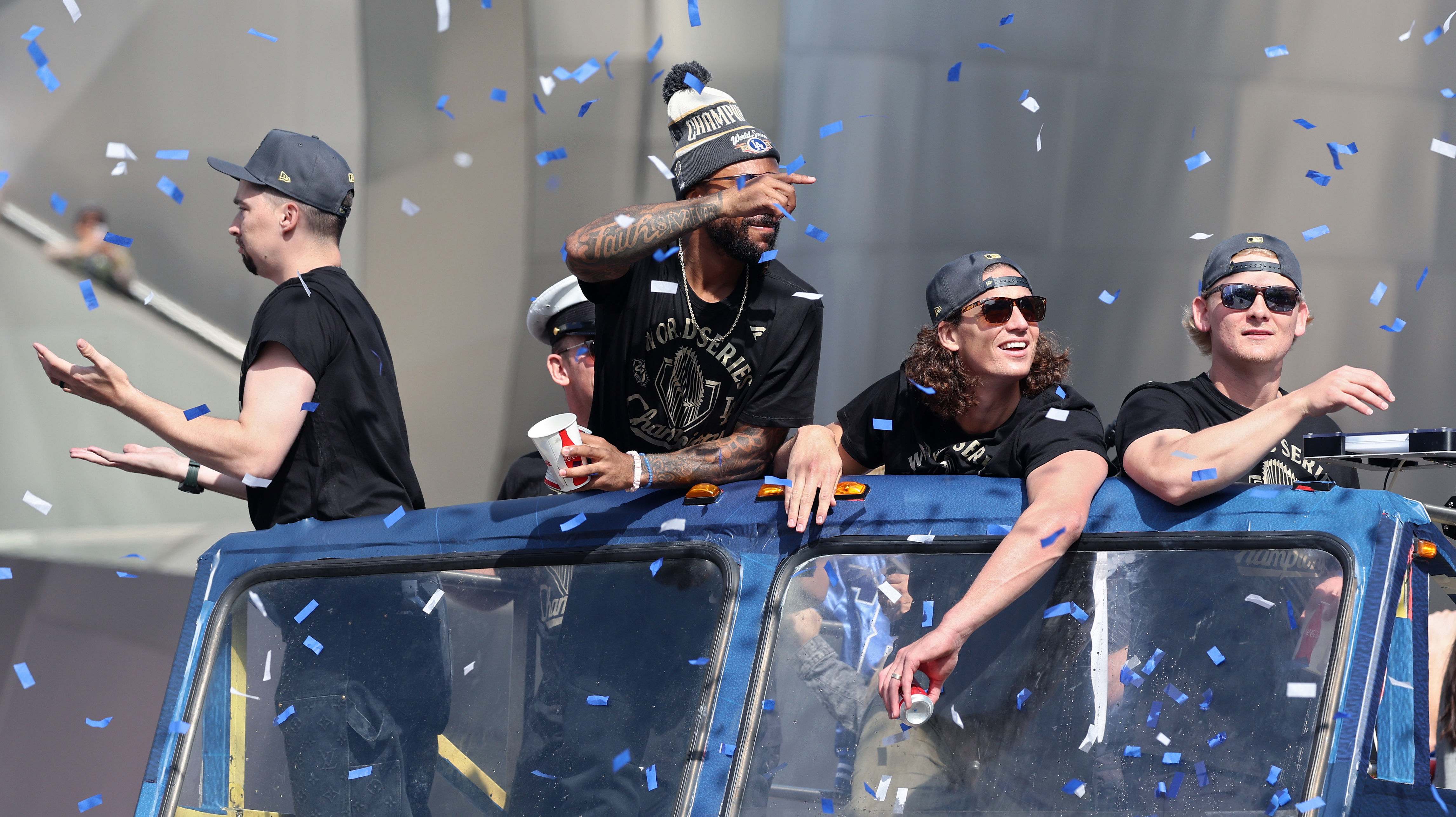 A member of the Dodgers' championship roster was cut by his new team