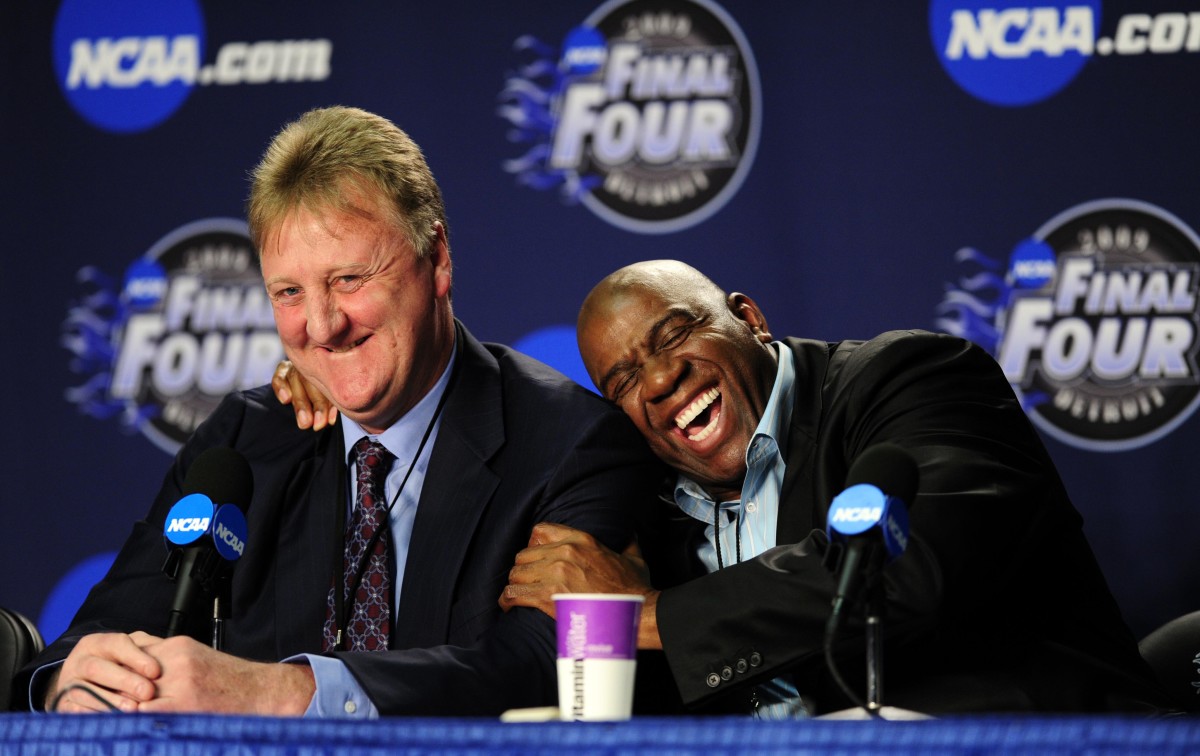 NBA legend Magic Johnson makes announcement with Larry Bird