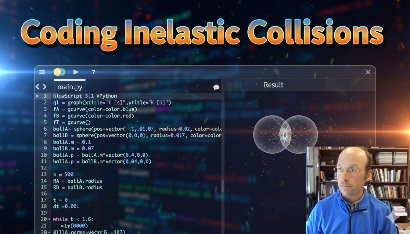 Python physics lesson 15: Inelastic collisions and springs