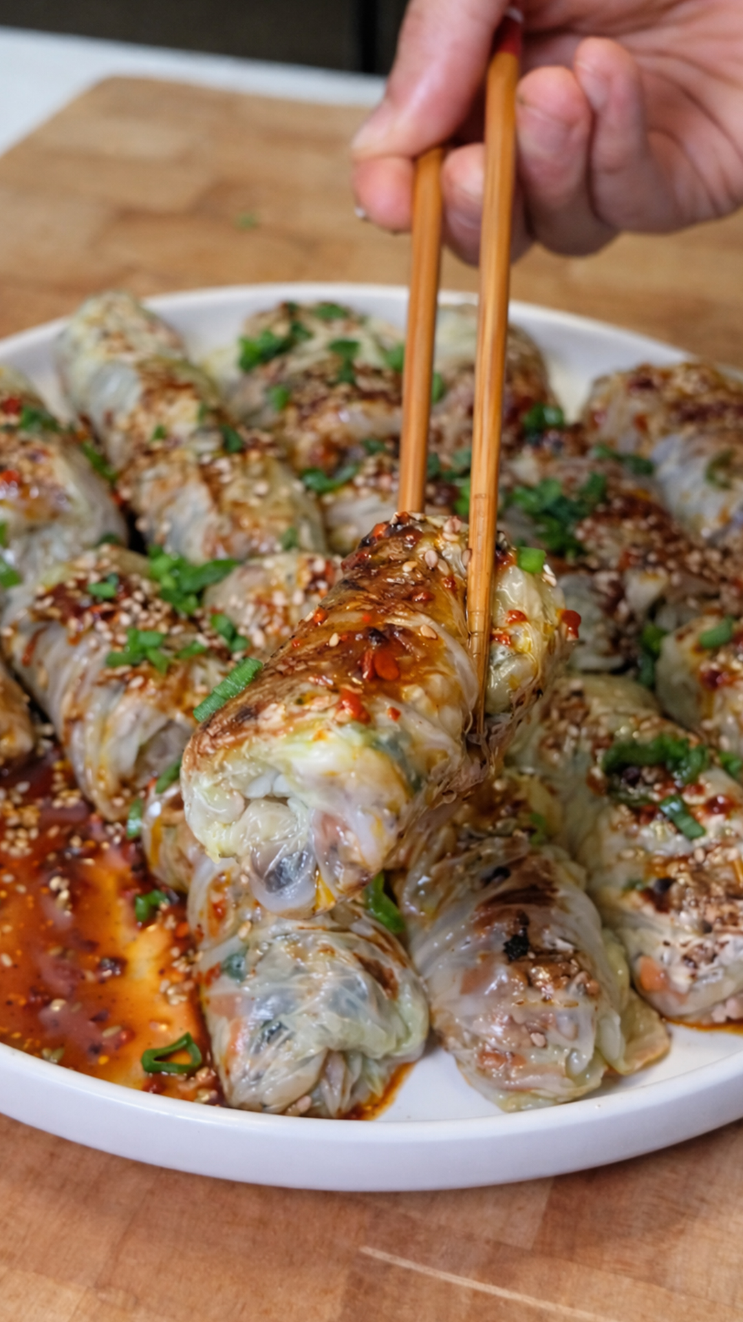 Herzhafte vegane Chinakohl-Rouladen einfach zubereiten