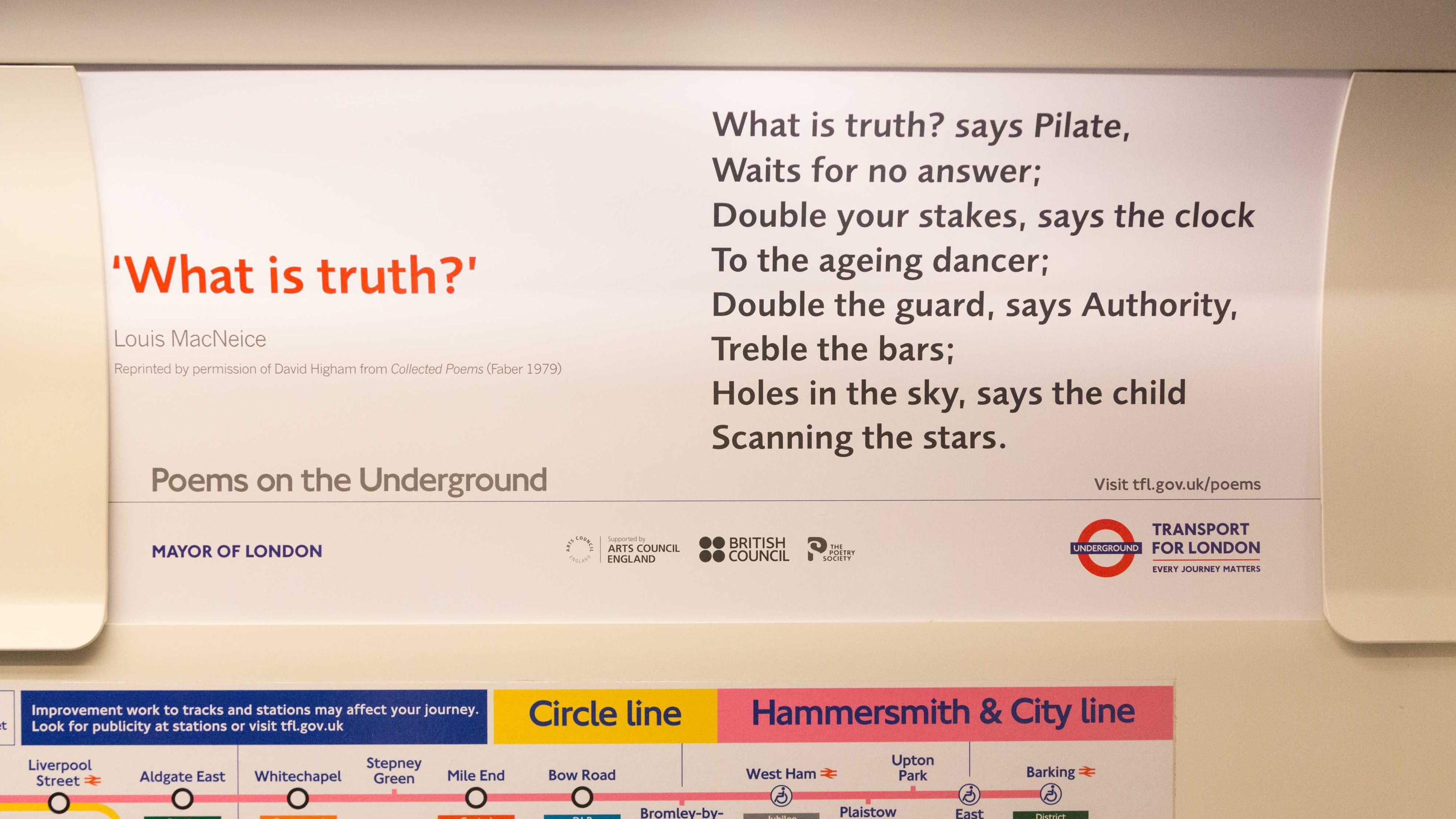 Poems on the Underground marks 40th anniversary