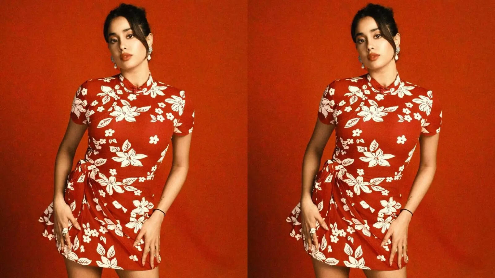 Janhvi Kapoor serves effortless glam in red mini dress