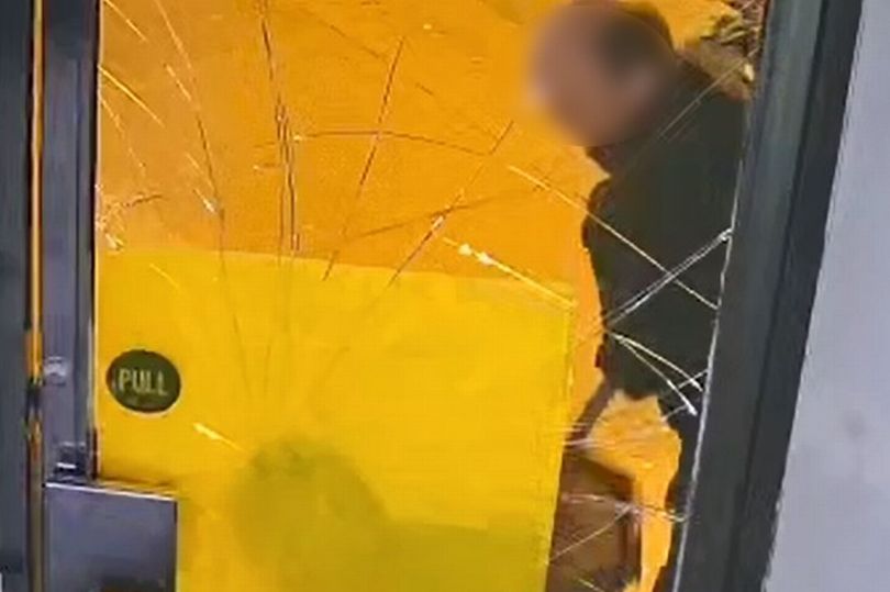CCTV footage shows moment vandal smashes windows of Glasgow West End ...