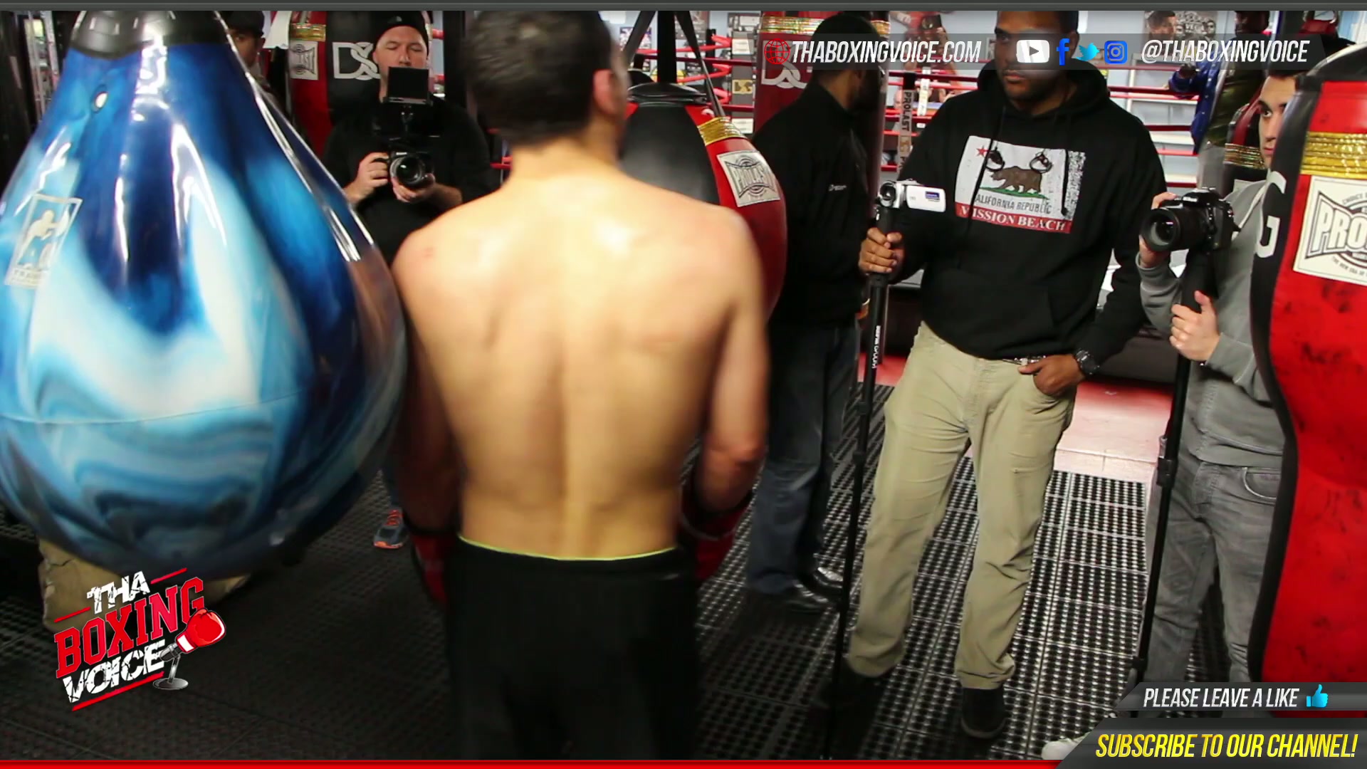 Camp life: Danny Garcia trying to take down aqua bag with right hands