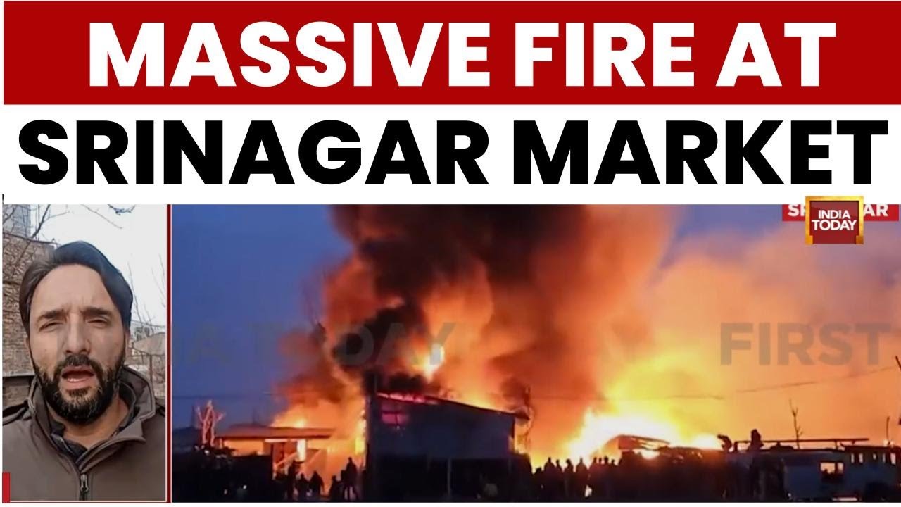 Srinagar fire: 4 firefighters injured as massive fire ravages Srinagar ...