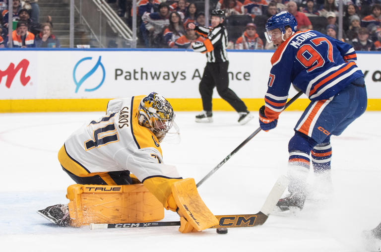 Connor McDavid has hat trick as Oilers beat Predators 6-2