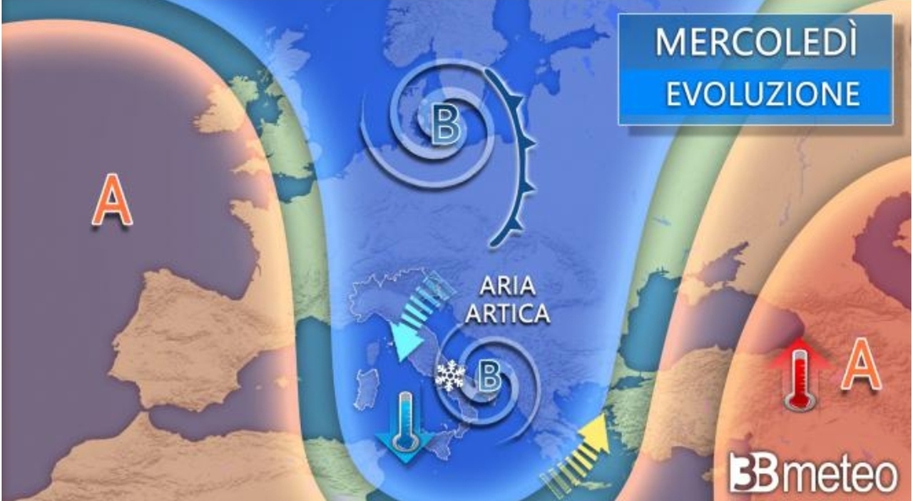 Freddo polare, nuova ondata: crollo delle temperature e neve a bassa ...