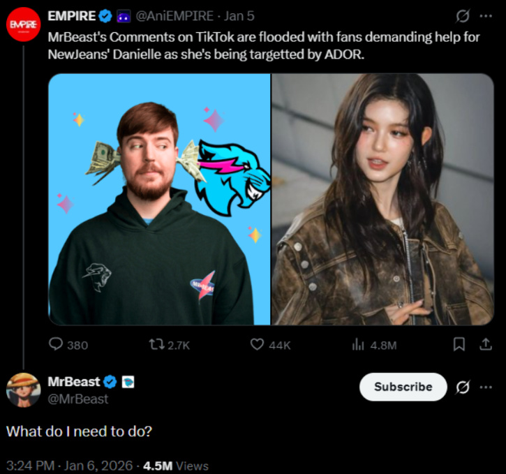 JasonTheWeen's NewJeans history resurfaces after MrBeast responds to ...