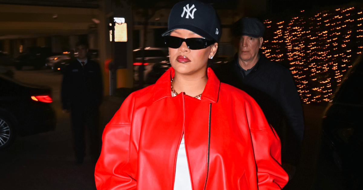 Rihanna's Bottega Veneta jacket & micro shorts look is comfy chic