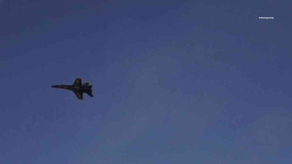 Blue Angels Hornets generated matching blue note sounds mid-pass