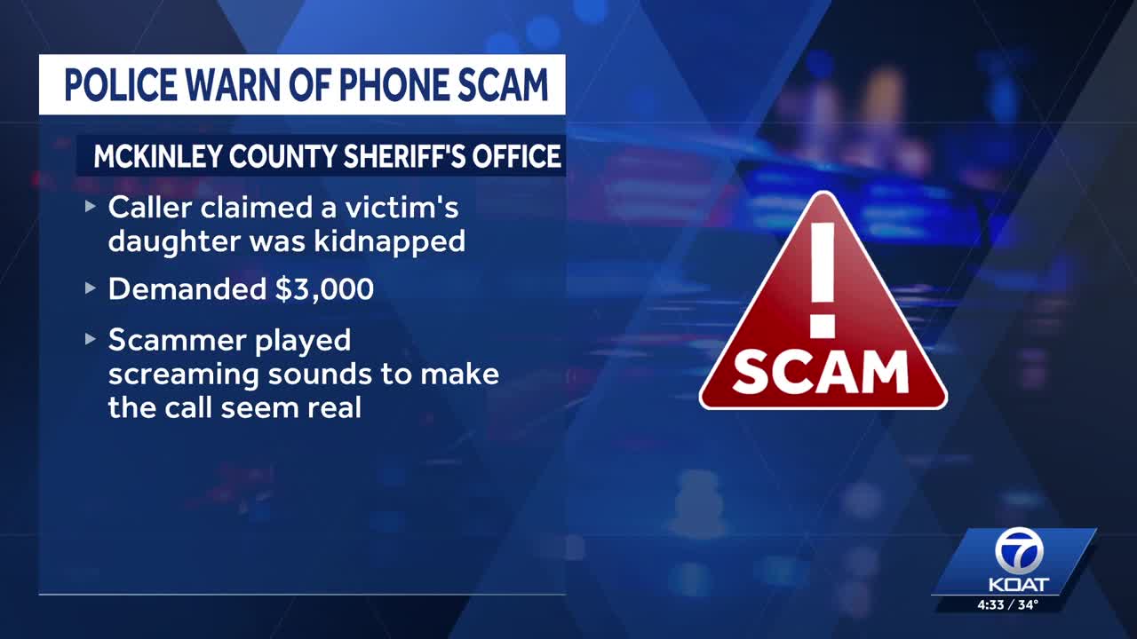 Kidnapping phone scam in McKinley County