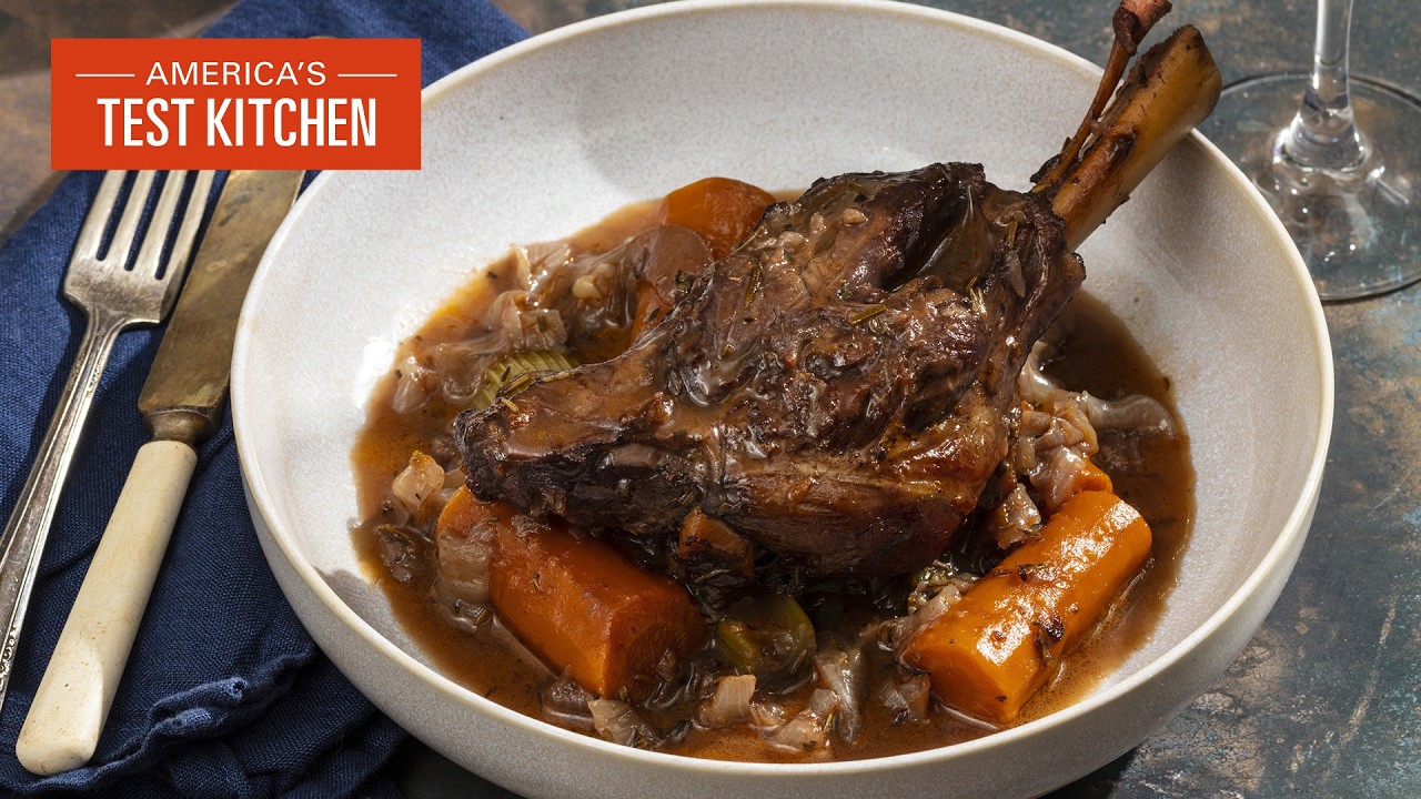 Braised red-wine lamb shanks are a dinner host's dream