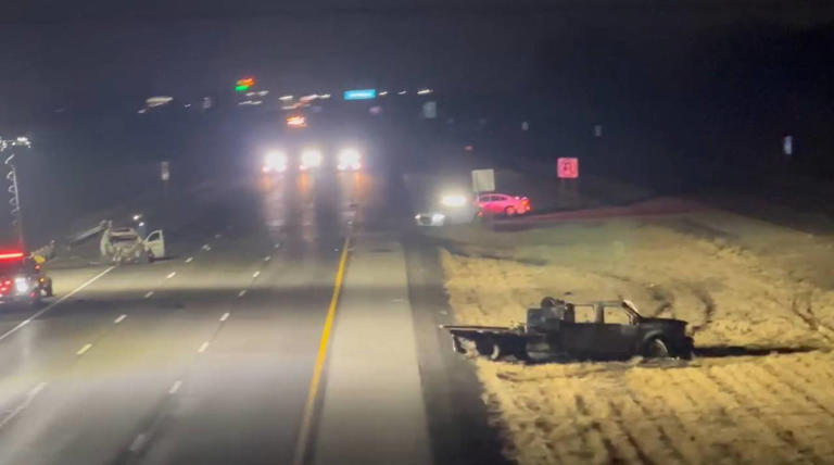 Person killed after crash, tanker explosion on I-69 in Hamilton County