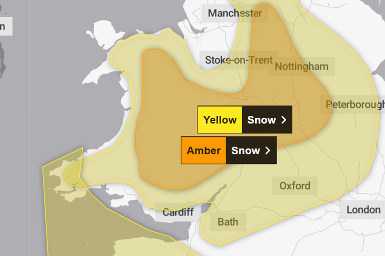 Amber Storm Goretti snow warning issued as Met Office says 30cm could ...