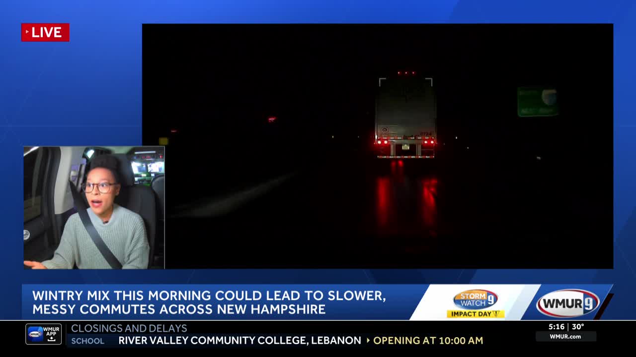 Roads slippery, slushy in parts of New Hampshire