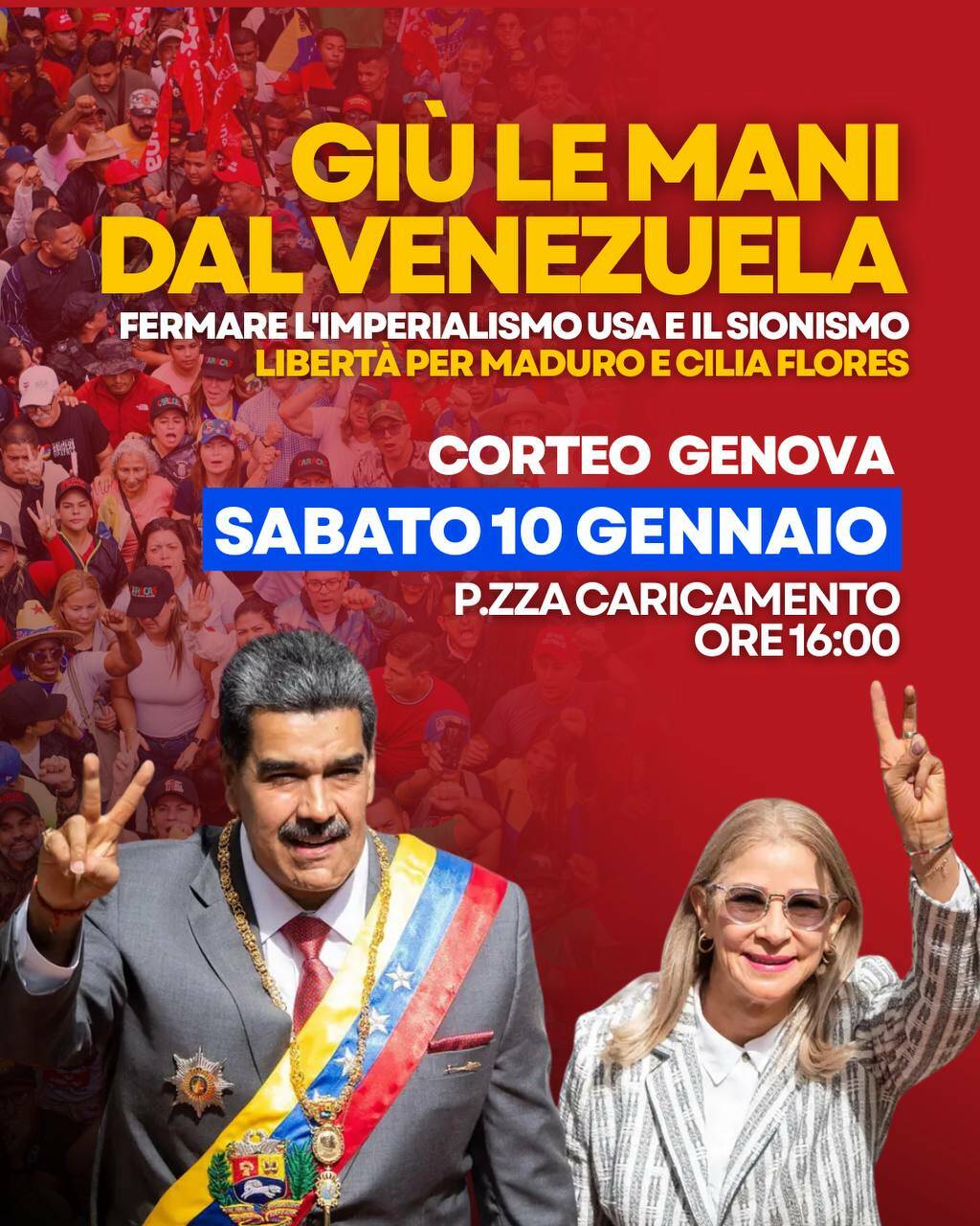 Giù le mani dal Venezuela, anche a Genova la mobilitazione nazionale ...