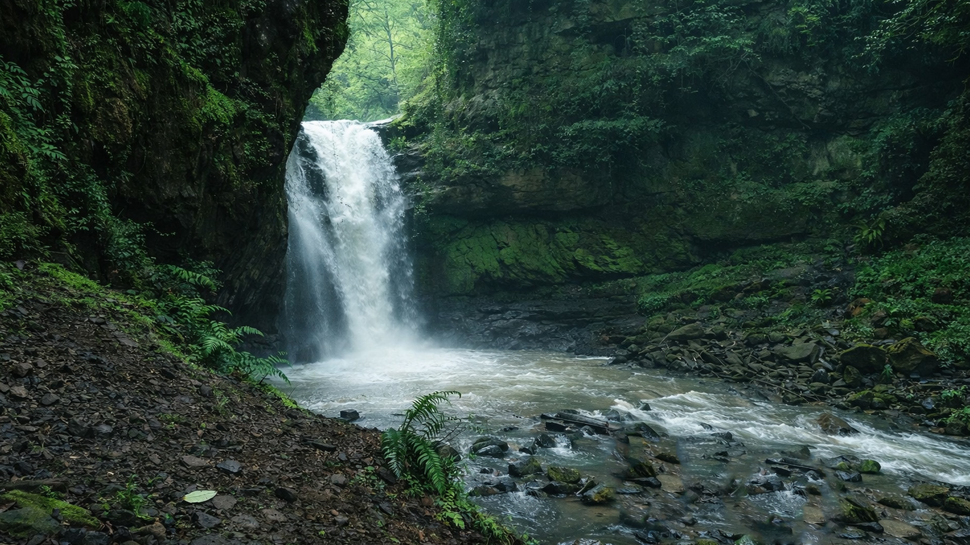 Hidden waterfall in Iran
