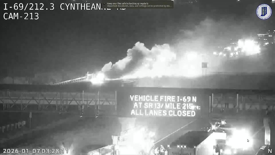 1 dead after crash, tanker explosion on Indiana interstate