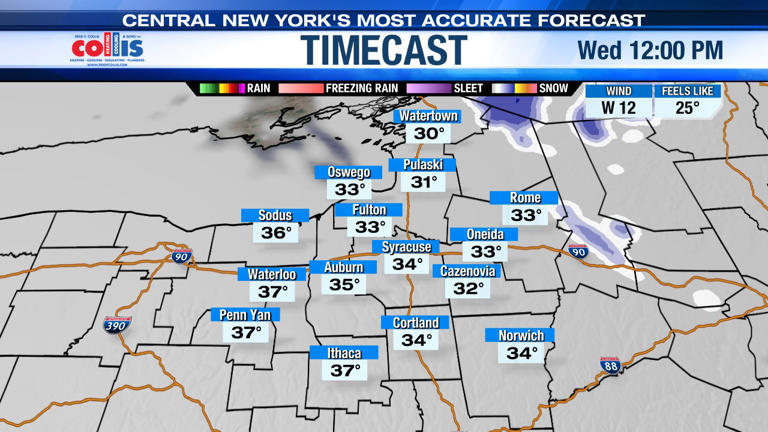 Rain to snow Wednesday morning