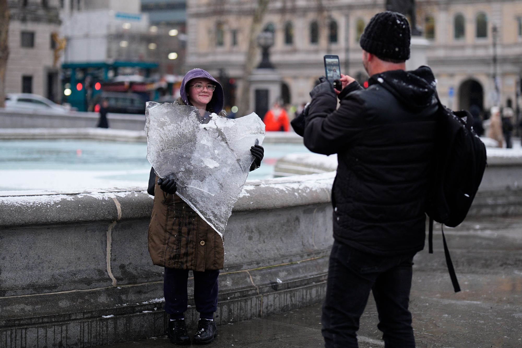 Two children rescued from frozen pond in east London as warning issued