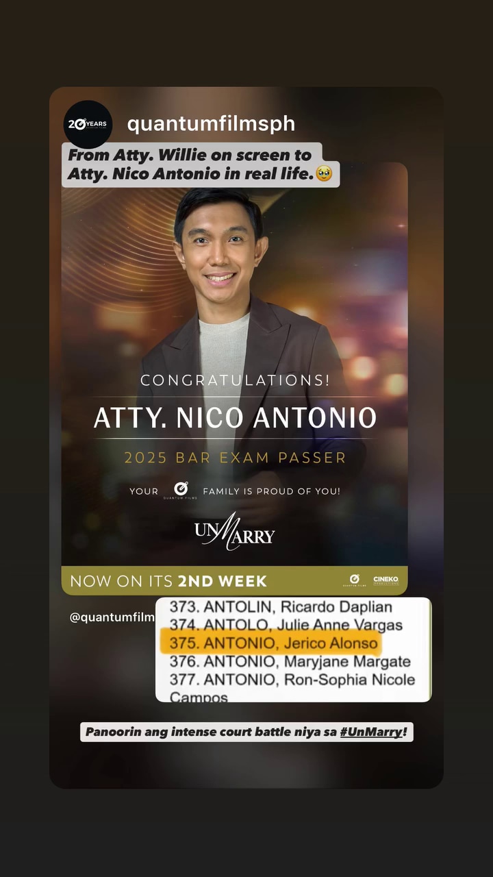 Nico Antonio, Luke Jickain among passers of 2025 bar exam