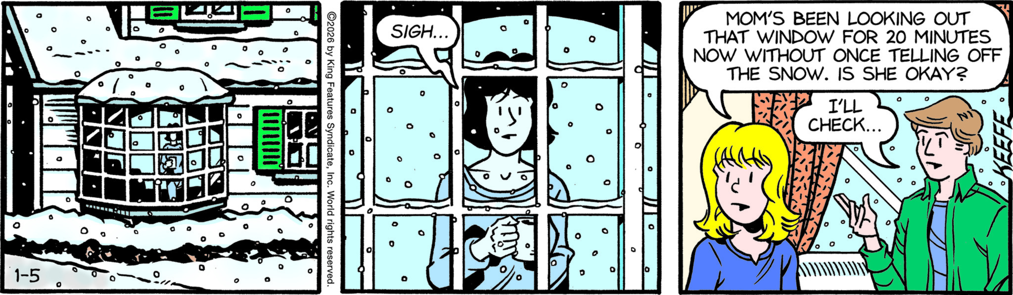 Sally Forth by Francesco Marciuliano; drawn by Jim Keefe