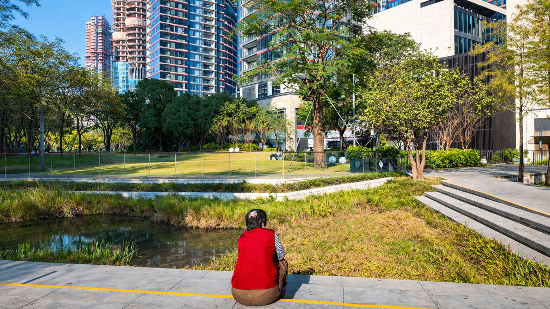 Stad en natuur komen samen in Shenzhen, China