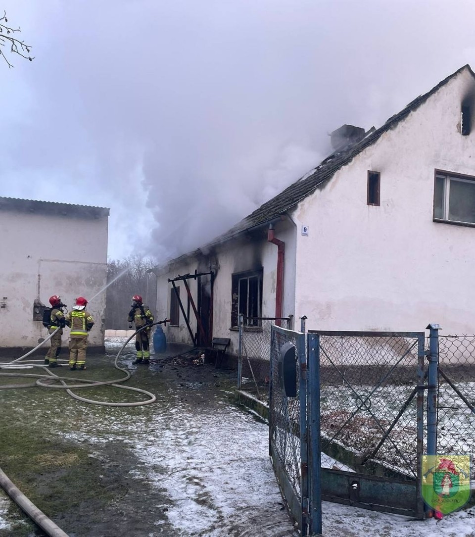 Pożar domu pod Sobótką. Tak strażacy walczyli z ogniem - zobacz zdjęcia