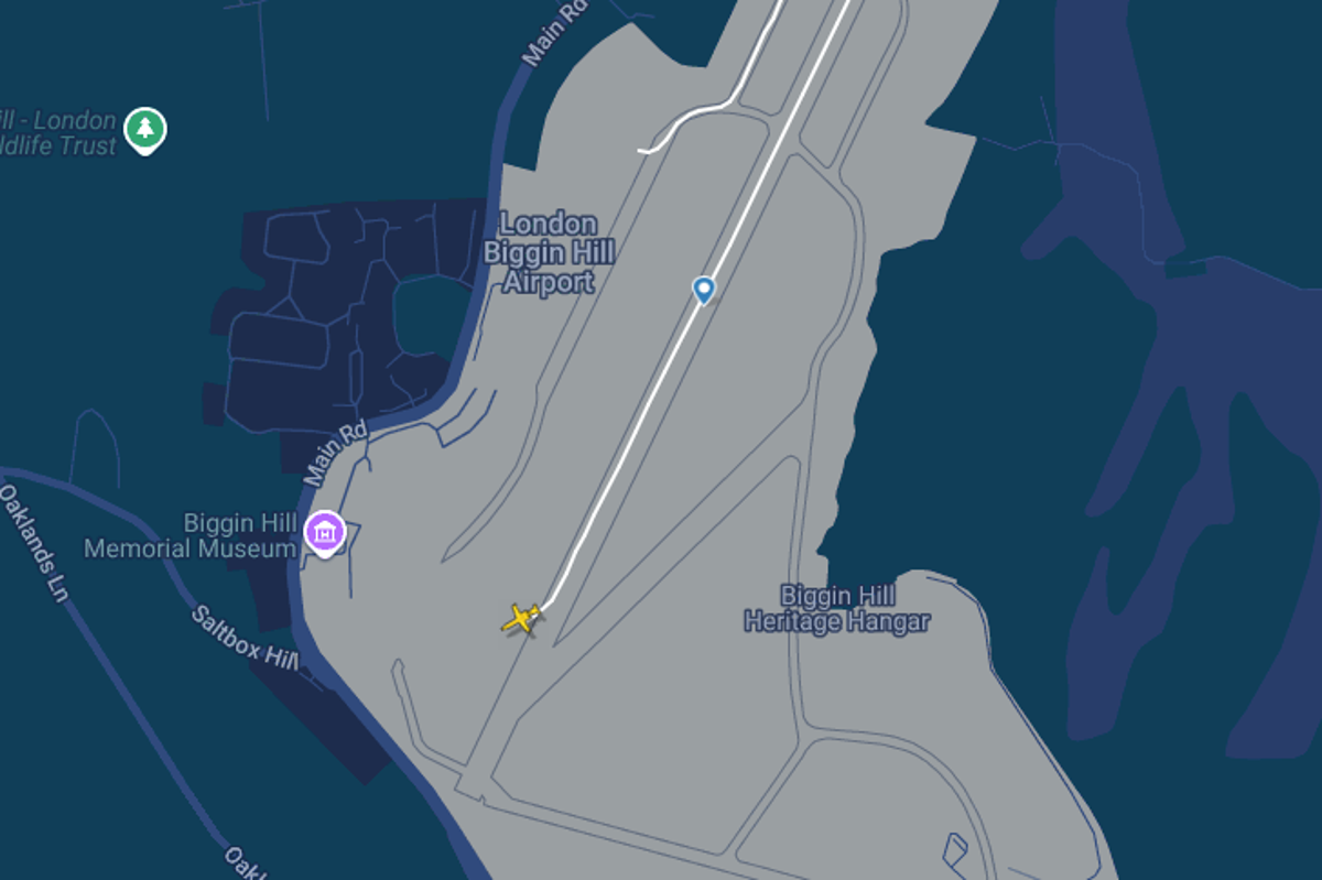 Private jet slides off runway at London airport