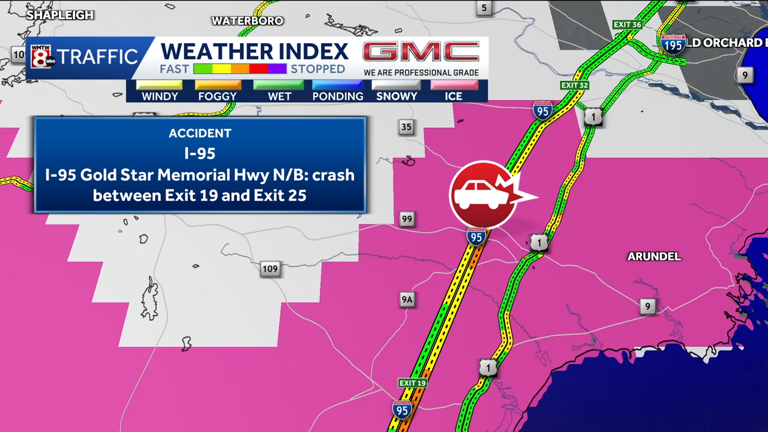Crash in Kennebunk blocks two lanes of I-95 northbound