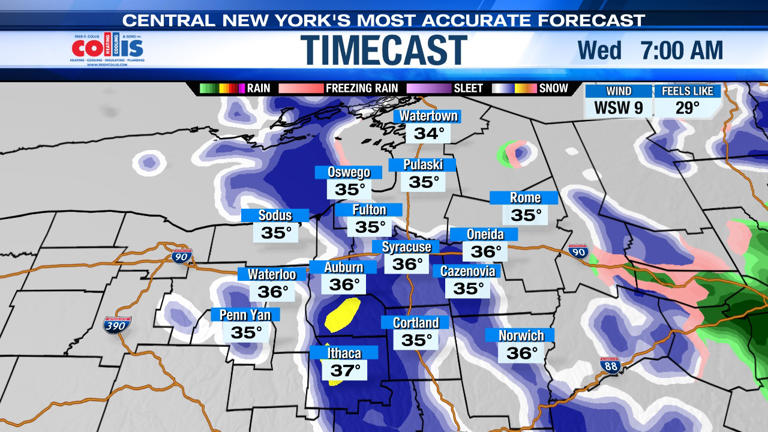 Rain to snow Wednesday morning