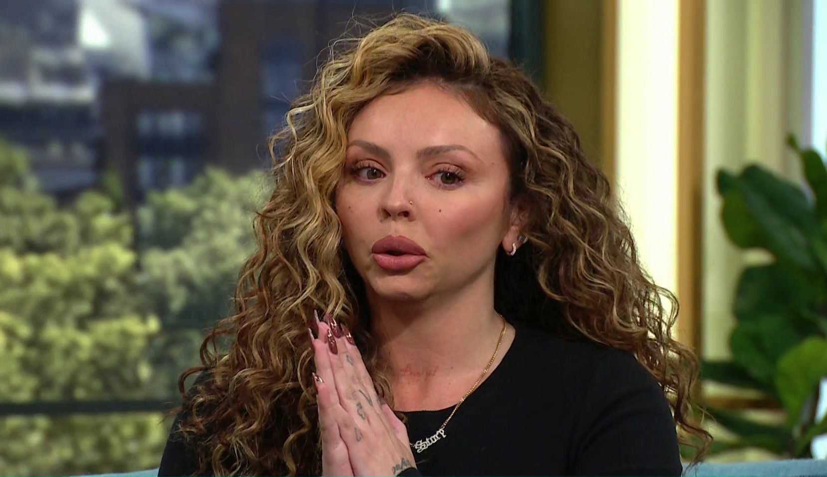Jesy Nelson tears up after twin babies' diagnosis