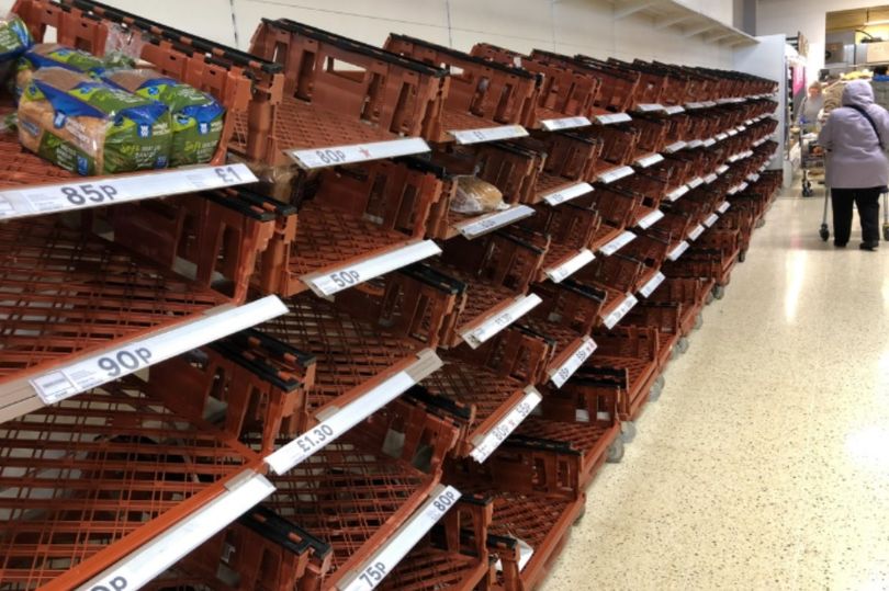 Tesco and Co-op shelves 'wiped out' and shoppers can't get milk or bread