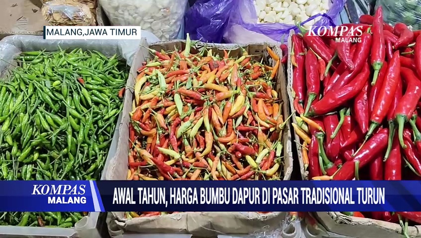 Awal tahun baru, harga bumbu dapur di pasar tradisional turun