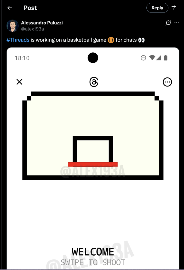 Facebook-parent Meta is testing a new basketball game for Threads users ...