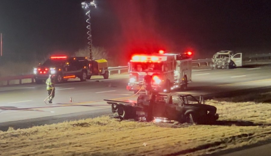Person killed after crash, tanker explosion on I-69 in Hamilton County