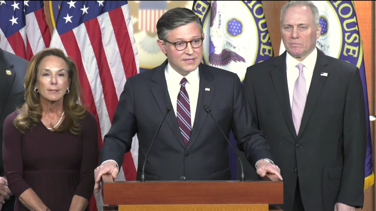 'We have a lot to celebrate': Mike Johnson declares party time as he ...