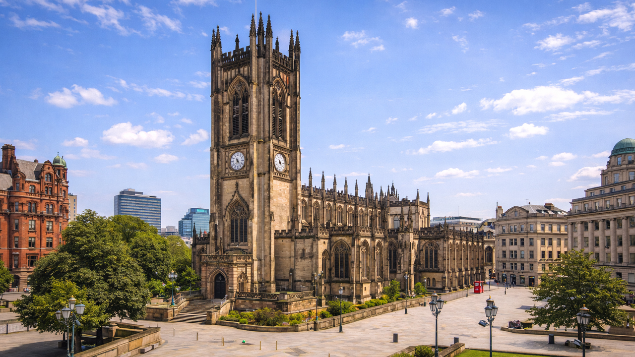 El corazón del gobierno de Mánchester desde el aire