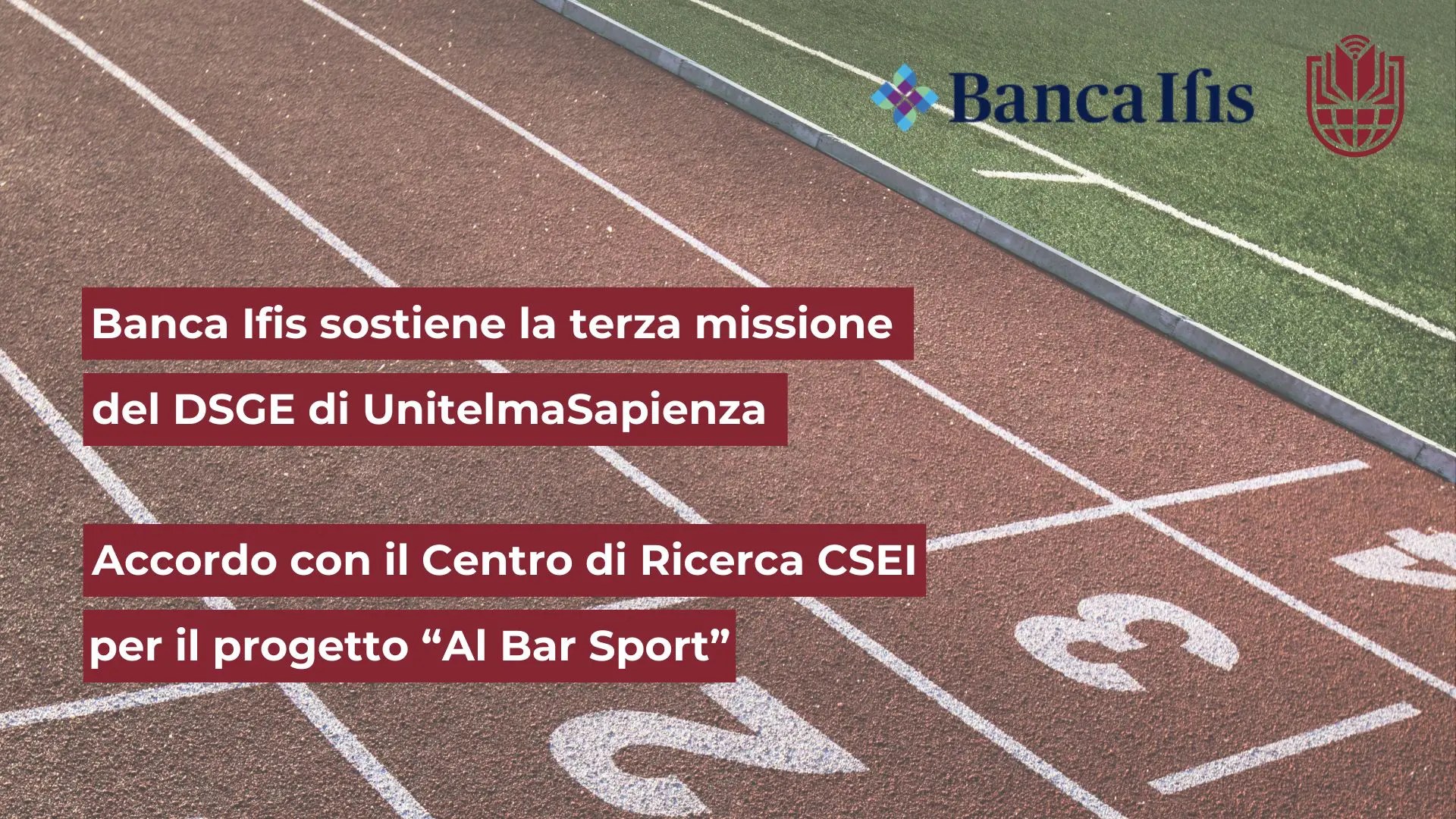 Al Bar Sport, Banca Ifis sostiene l’iniziativa di UnitelmaSapienza