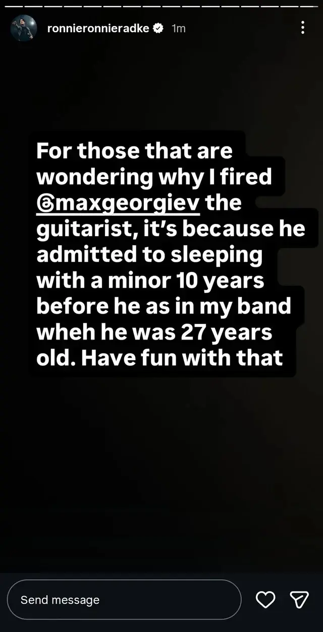 Ronnie Radke explains why he fired ex-Falling in Reverse guitarist Max ...