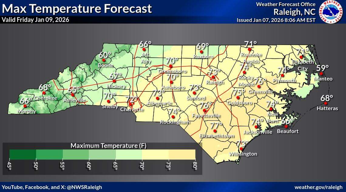 Triangle temperatures could reach record highs this week. Latest forecast
