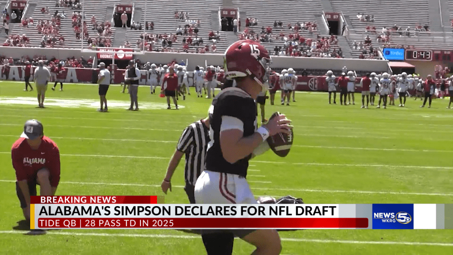 Alabama QB Simpson declares for 2026 NFL draft