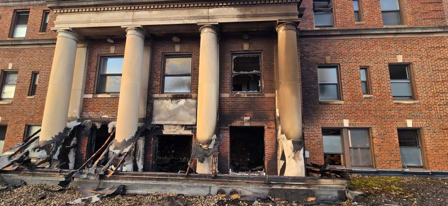 Former Beckley Hospital building catches fire