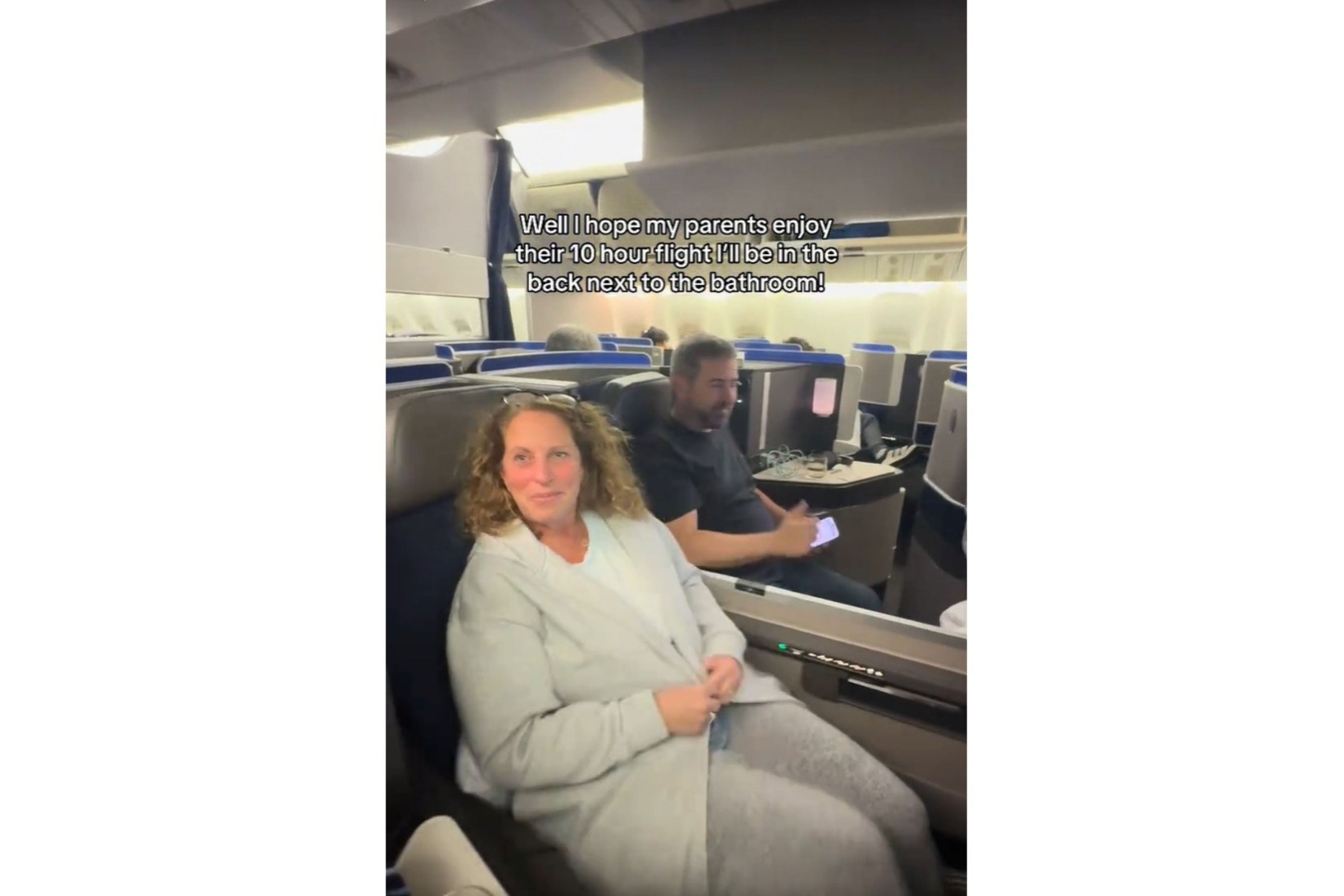 Parents travel first class on 10-hour flight, shock over where kids sit