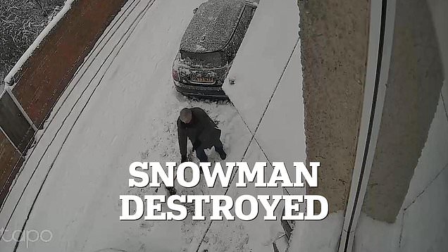 Man caught destroying five-year-old boy's snowman