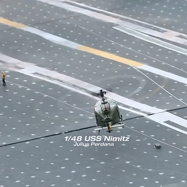 RC helicopter landing on RC aircraft carrier