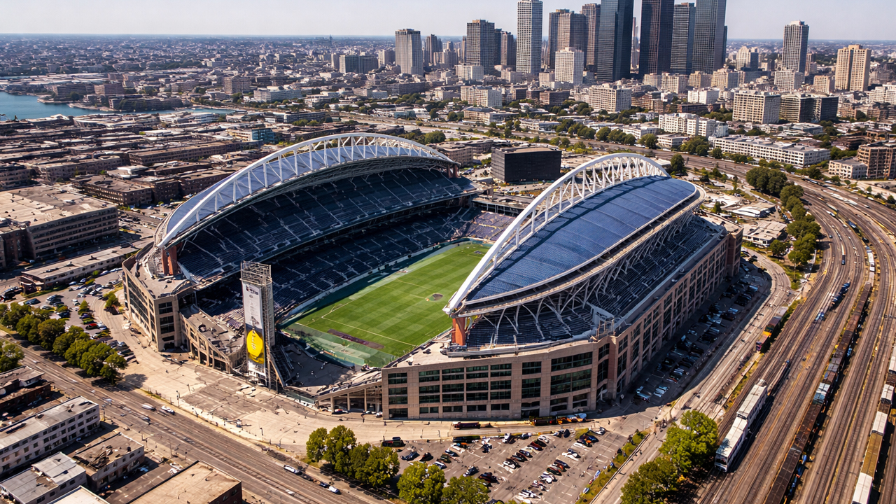 Vista aérea del estadio más emblemático de Seattle