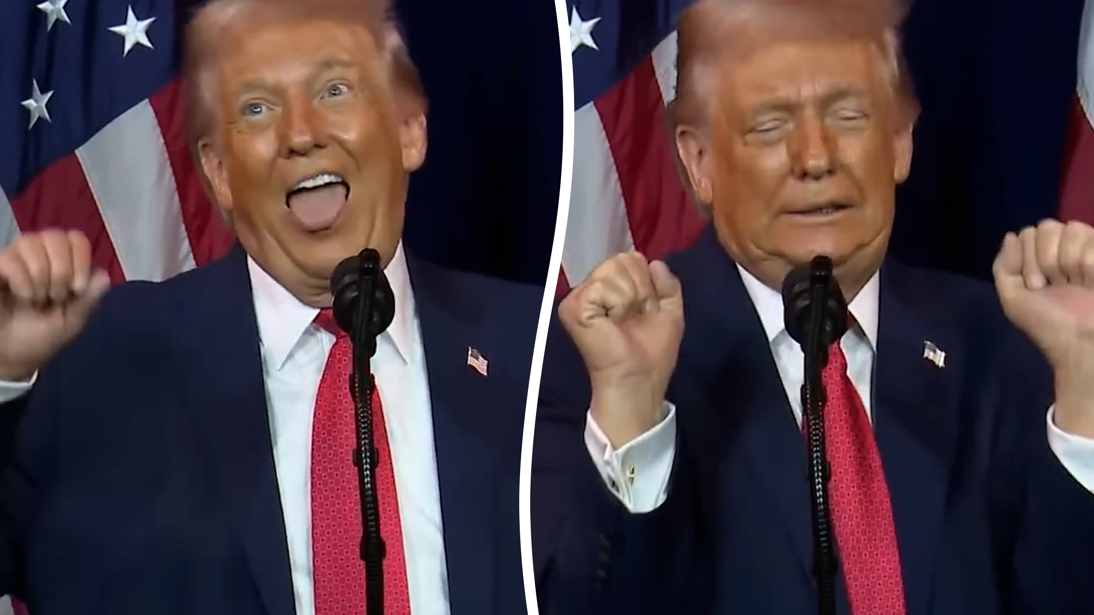 Donald Trump mocks transgender weightlifters during press conference