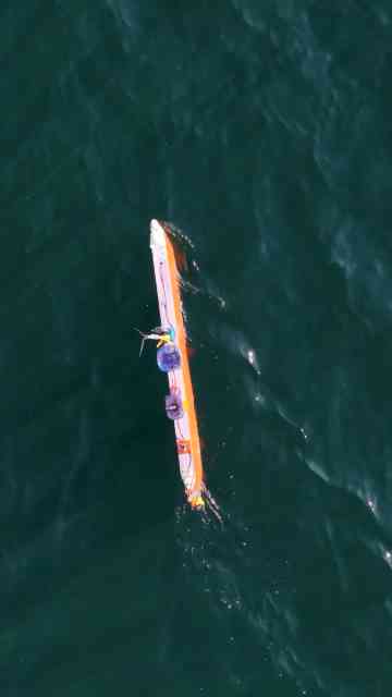 Drone boat RC test flight and performance check